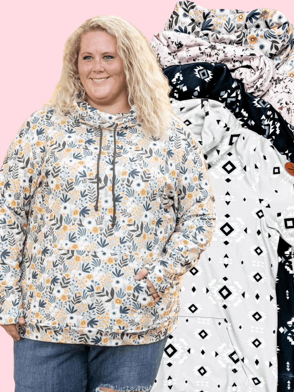 PHC- Funnel Neck Pullovers (4 PRINTS!) – Stacked - A Plus Size Boutique