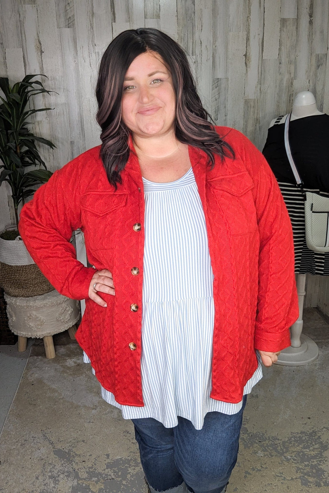 Emaline Premium Lightweight Cable Knit Shacket (5 colors) – Stacked - A ...