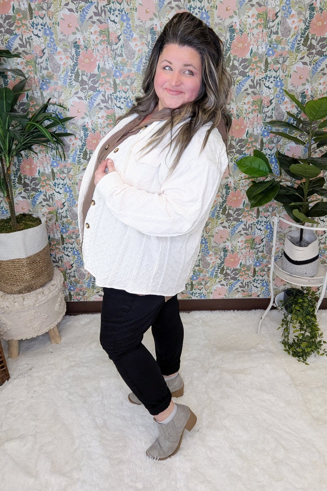 Emaline Premium Lightweight Cable Knit Shacket (5 colors) – Stacked - A ...